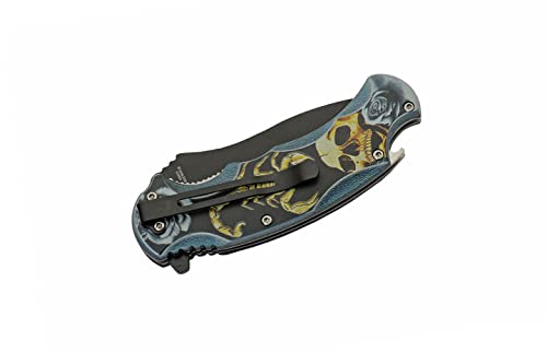 Yellow Scorpion Stainless Steel Blade ABS Handle 4.75 inch EDC Pocket Folding Knife