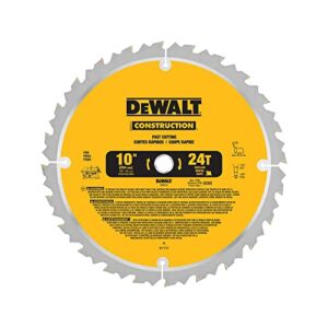 dewalt 10-inch miter / table saw blade, atb, thin kerf, 5/8-inch arbor, 24-tooth (dw3112)