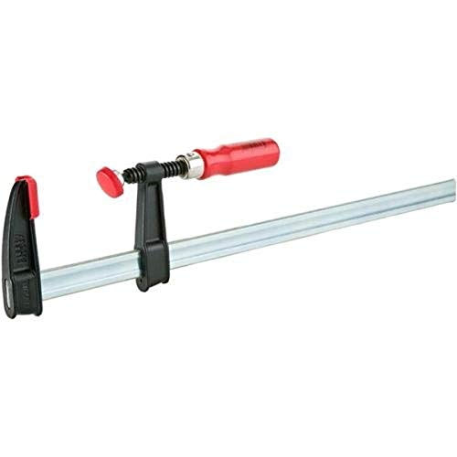 BESSEY Light Duty Tradesman's Bar Clamp - 2.5x18 In - TGJ2.518 - Woodworking Clamps with Wooden Handle, Ideal for Home Improvement & Workbench Projects, carpentry and Cabinetry, Black & Red