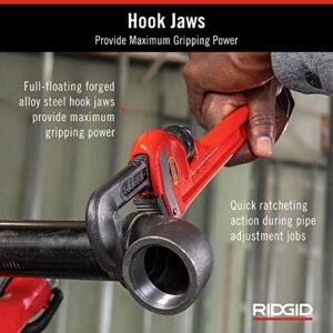 RIDGID 31020 Model 14 Heavy-Duty Straight Pipe Wrench, 14-inch Plumbing Wrench, Red