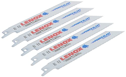 LENOX Reciprocating Saw Blades, Metal Cutting, 6-Inch, 14 TPI, 5-Pack (20564614R)