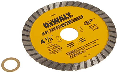 DEWALT Diamond Blade, Dry or Wet Cutting, Continuous Rim, 7/8-Inch Arbor, 4-1/2-Inch (DW4701)