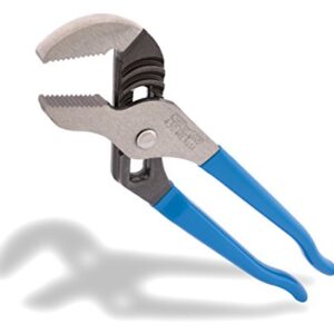 Channellock 430 Tongue & Groove Pliers | 10" Straight Jaw Groove Joint Plier with Comfort Grips | 2" Jaw Capacity | Laser Heat-Treated 90° Teeth| Forged From High Carbon Steel | Made In USA,Black, Blue, Silver,10-Inch