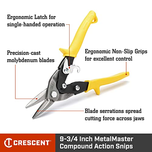 Wiss 9-3/4 Inch MetalMaster Compound Action Snips - Straight, Left and Right Cut - M3R