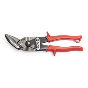 wiss 9-1/4" metalmaster offset straight and left cut aviation snips - m6r , red