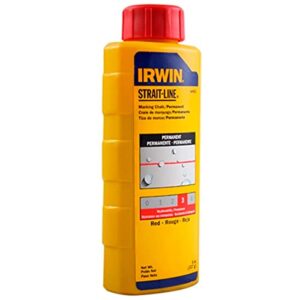 irwin tools strait-line 64902 permanent marking chalk, 8-ounce, red (64902)