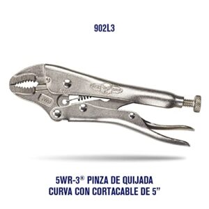 IRWIN VISE-GRIP Locking Pliers with Wire Cutter, 5-Inch, Curved Jaw (902L3)