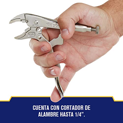 IRWIN VISE-GRIP Locking Pliers with Wire Cutter, 5-Inch, Curved Jaw (902L3)