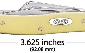 CASE XX WR Pocket Knife Madium Stockman With Synthetic Handle, Carbon Steel CV Blades, Length Closed: 3 5/8 Inches (Yellow Synthetic)