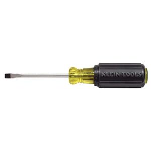 3/16-inch flat head screwdriver, cabinet tip with 3-inch round shank and cushion grip handle klein tools 601-3