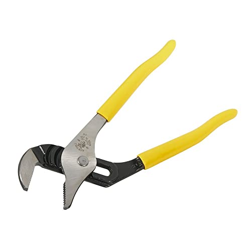 Klein Tools D502-10 Pump Pliers, 10-Inch Tongue and Groove, Quick-Adjust Rivet, 1-3/4 Inch Max Parallel Jaw Range, Tension Loaded Joint