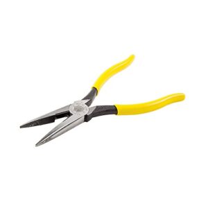 klein tools d203-8 needle nose pliers, long nose side cutters, alligator pliers with extended handles, 8-inch