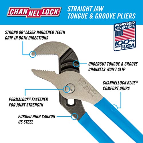 Channellock Tongue and Groove Pliers, 9-1/2 In