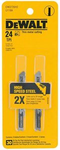 dewalt dw3726h2 3-inch 24tpi thin metal cut high speed steel u-shank jig saw blade (2-pack)