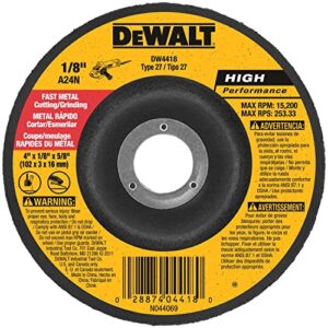 dewalt general purpose metal cutting wheel, 4" x 1/8" x 5/8" (dw4418)