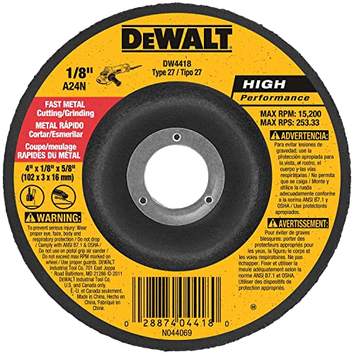 DEWALT General Purpose Metal Cutting Wheel, 4" x 1/8" x 5/8" (DW4418)