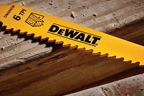 DEWALT Reciprocating Saw Blades, Taper Back, 6-Inch, 6 TPI, 5-Pack (DW4802)