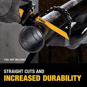 DEWALT Reciprocating Saw Blades, Tapered Back, Bi-Metal, 9-Inch 6-TPI, 5-Pack (DW4803)