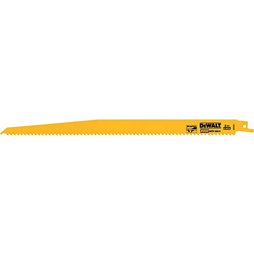 DEWALT Reciprocating Saw Blades, Bi-Metal, 12-Inch, 6 TPI, 5-Pack (DW4804)