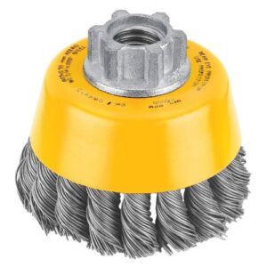 dewalt wire cup brush, knotted, 3-inch (dw4910)