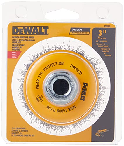 DEWALT Wire Cup Brush, Crimped, 3-Inch (DW4920)