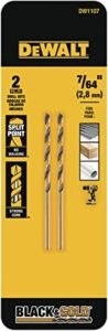 dewalt dw1107 7/64-inch black oxide split point twist drill bit (2-pack)