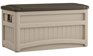 suncast db8000b deck box, deluxe, light taupe