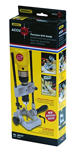 General Tools 36/37 Precision Drill Guide For 3/8-Inch or 1/2-Inch Power Drills, Portable & Lightweight, Folds Flat for Storage, Silver