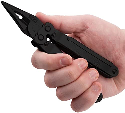 SOG Multitool - Powerlock Heavy Duty Multitool Pliers, Electrician Wire Cutter Multi Tool w/ Ballistic Nylon Multitool Sheath with Clip (S60N-CP)