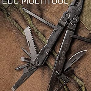 SOG Multitool - Powerlock Heavy Duty Multitool Pliers, Electrician Wire Cutter Multi Tool w/ Ballistic Nylon Multitool Sheath with Clip (S60N-CP)