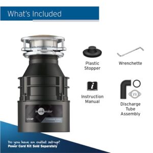 InSinkErator Garbage Disposal, Badger 1, Standard Series, 1/3 HP Continuous Feed, Black, Waterborne Grey Enamel