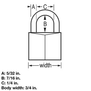 Master Lock 121T Padlock, Covered Aluminum Lock, 3/4 in. W, Black, 1-Pack, 2-Count