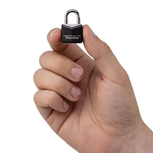 Master Lock 121T Padlock, Covered Aluminum Lock, 3/4 in. W, Black, 1-Pack, 2-Count