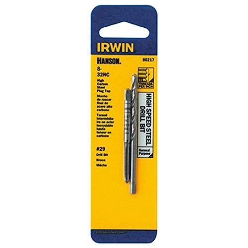 IRWIN Drill And Tap Set, 8 - 32 NC Tap and No. 29 Drill Bit (80217)