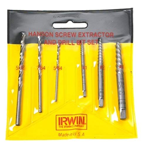 Irwin Industrial Tools 53700 Spiral Extractor and HSS Drill Bit Pouched Set, 6-Piece