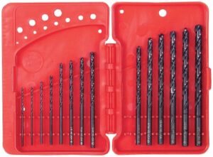 vermont american 12214 14 piece 1/16-inch to 1/4-inch black oxide twist drill bit assortment in plastic case