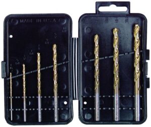 vermont american 12383 7 piece 1/16-inch to 1/4-inch titanium twist drill bit assortment in plastic case