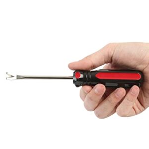 GreatNeck TL4C Heavy-Duty Tack Lifter, Chrome Vanadium Steel Nail Remover Tool With Ergonomic Acetate Handle, Ideal for Carpet Tacks, Upholstery, Rivets, Nails, And Pins, Color May Vary