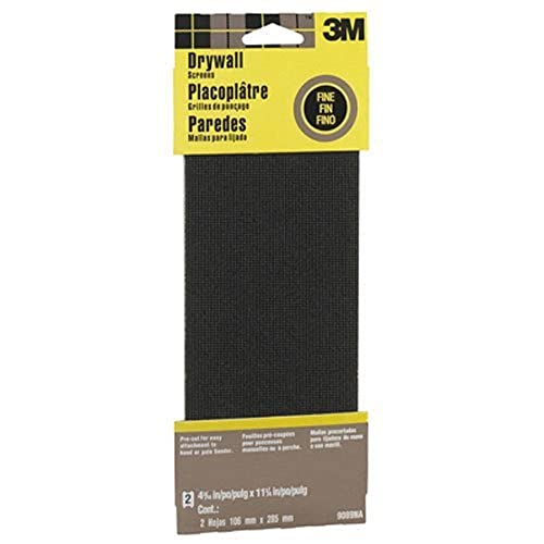 3M Fine 9089NA Drywall Sanding Screen, 4 3/16in x 11 1/4 in, 2-Sheet Grit, 2 Count