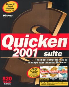 quicken suite 2001 (final tax included for tax year 2000)