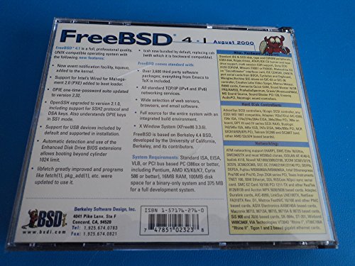 FreeBSD 4.1 A Full 4.4 BSD Lite Based 32 Bit Operating System 4 CDs