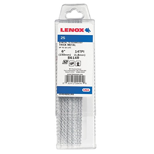 LENOX Tools Reciprocating Saw Blades, Metal Cutting, 6-Inch, 18 TPI, 25-Pack (20494B614R)