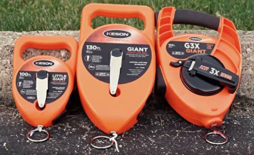 Keson G130 Giant Chalk Line Reel, 24-Ounce Chalk Capacity, 130-Foot