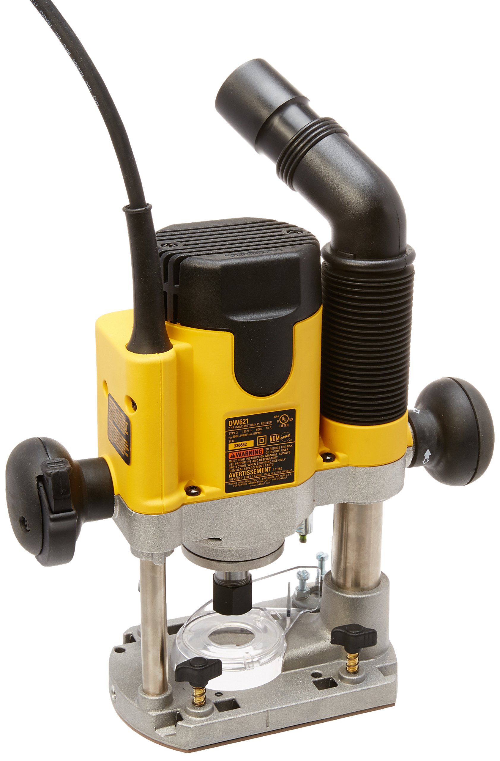 DEWALT Router, Plunge Base, 10-Amp, 2 HP (DW621)