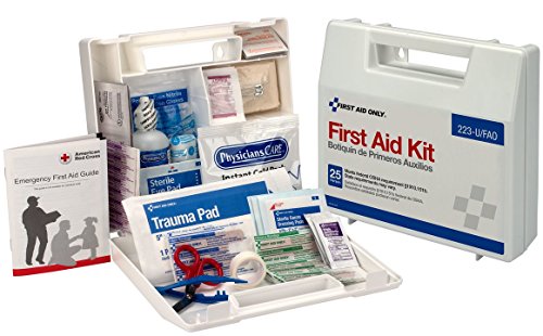 First Aid Only 223-U 25-Person Emergency First Aid Kit for Home, Work, and Travel, 107 Pieces