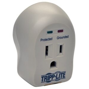 tripp lite 1 outlet portable surge protector power strip, direct plug in, $5,000 insurance (spikecube)