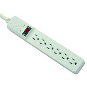 Fellowes 6-Outlet Office/Home Surge Protector, 15 Foot Cord, 450 Joules (99036), Platinum, 1.5" x 10.8" x 1.8"