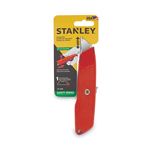 STANLEY Utility Knife, Interlock Safety, Self-Retracting, Round Point Blade (10-189C)