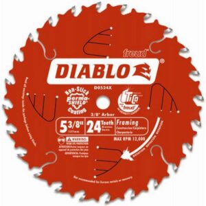 freud 5-3/8-inch 24 tooth atb framing cordless trim saw blade