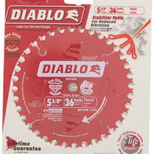 Freud D0536X Diablo 5-3/8-Inch 36 Tooth ATB Finish Cordless Trim Saw Blade